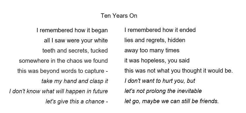 Ten Years On – ally chua